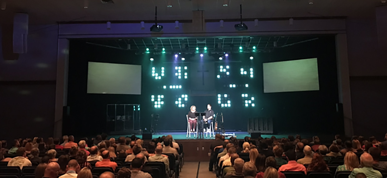 DIY LED RGB Matrix Lighting Fixtures - Church Stage Design Ideas