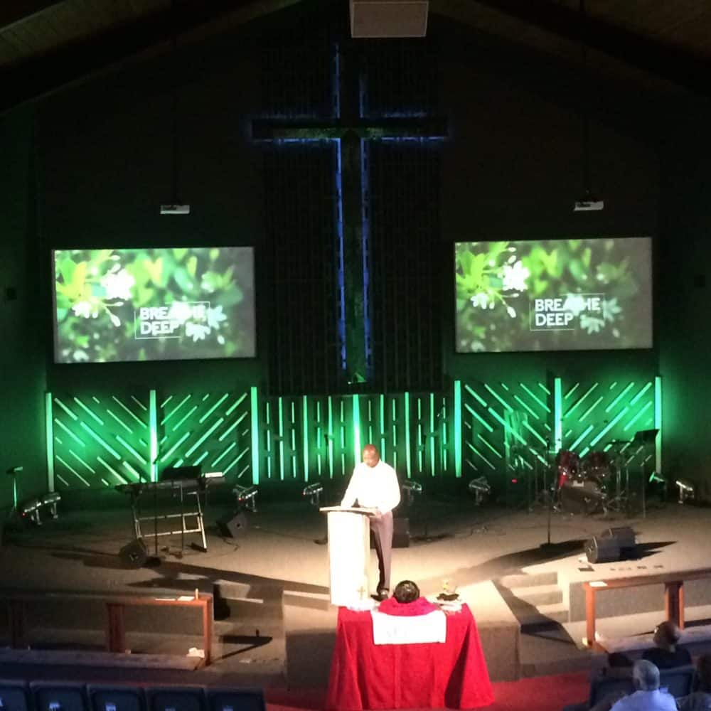 Cross Hatched Design - Church Stage Design Ideas