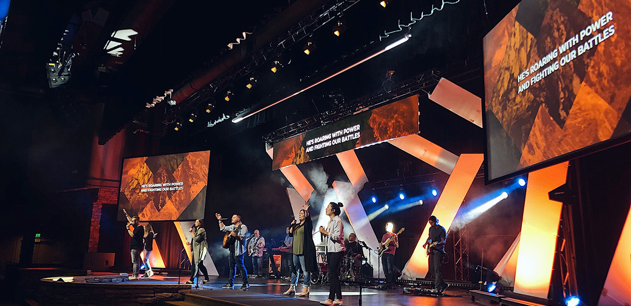 Angular Towers - Church Stage Design Ideas