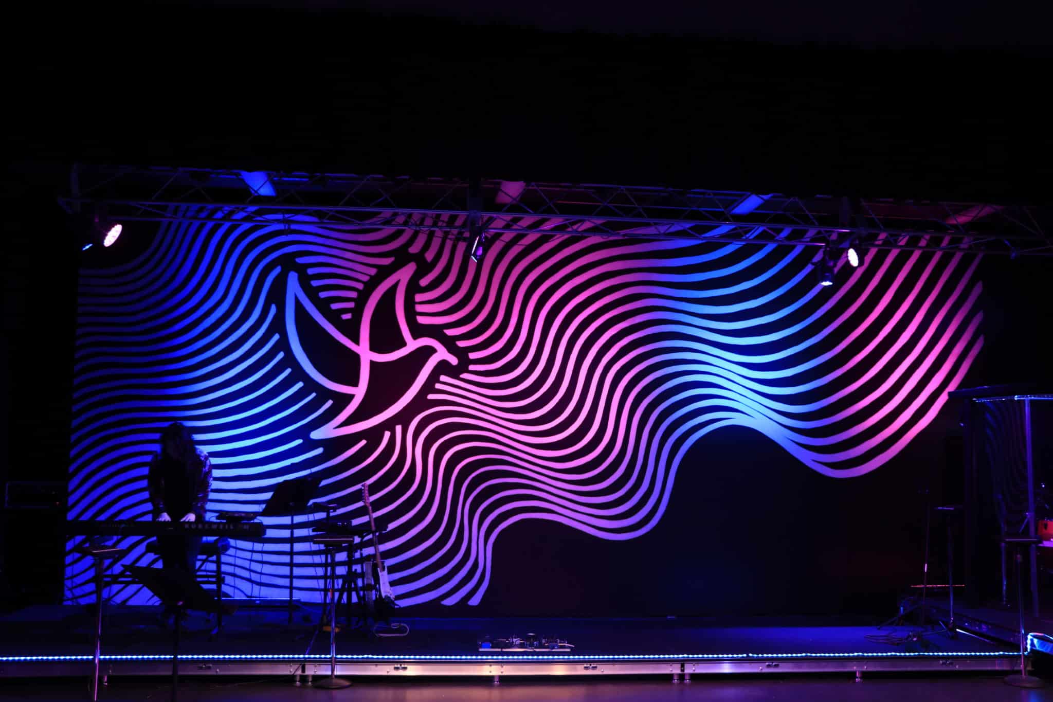 Glowing Waves - Church Stage Design Ideas