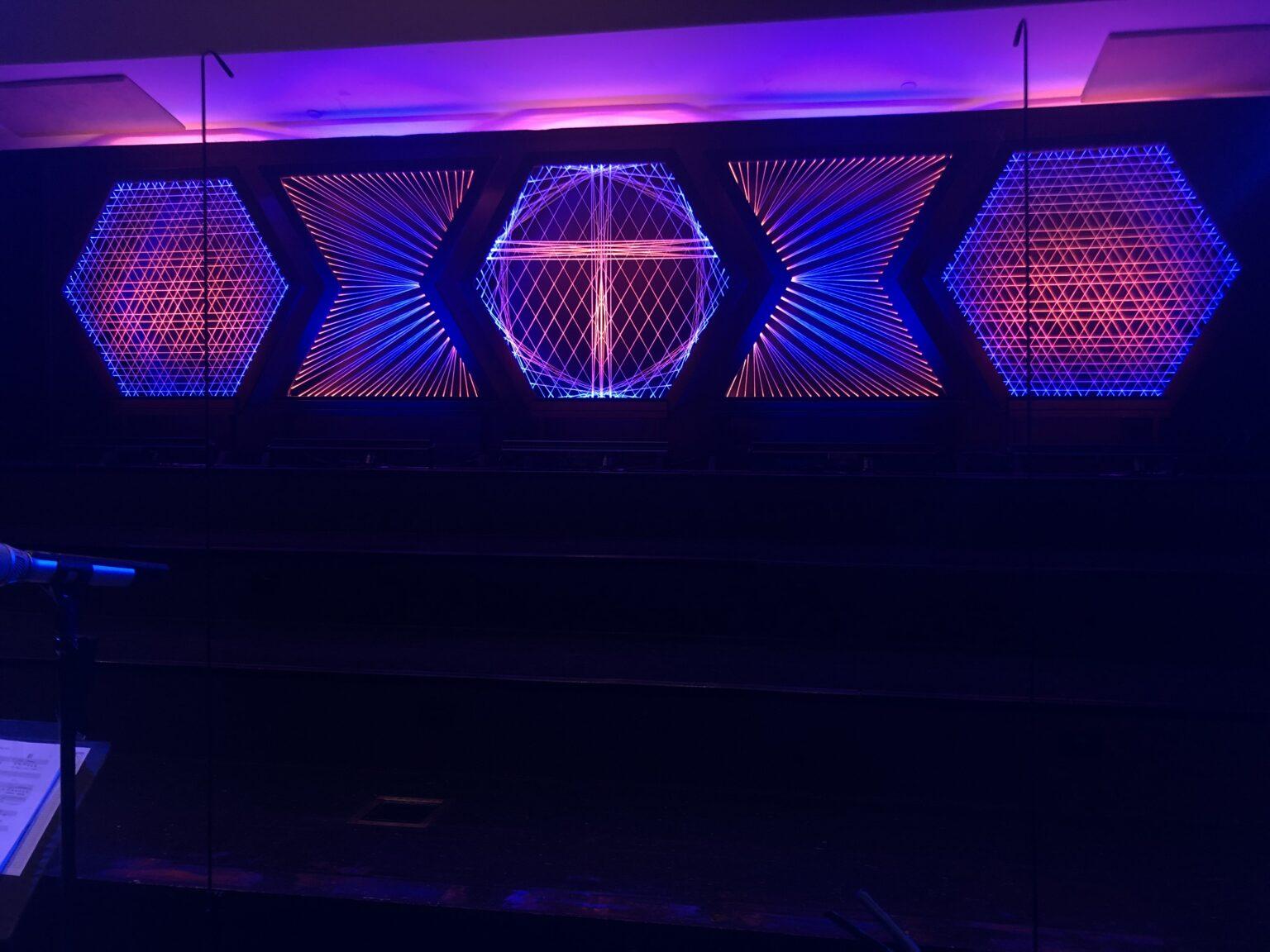 Hexagon String Art - Church Stage Design Ideas - Scenic sets and stage ...