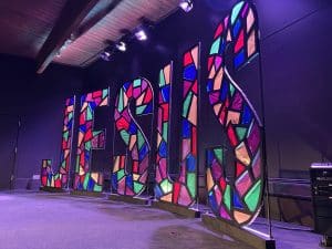 Stained Savior – Easter Stained Glass Stage Design - Church Stage ...